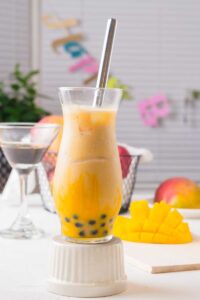 Mango Bubble Tea: Homemade Mango Milk Tea - The Flavor Bells