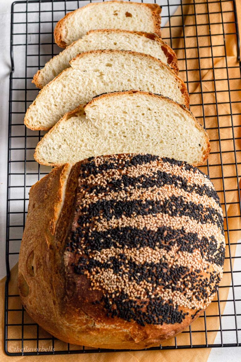 Semolina Bread with Sesame Seeds - The Flavor Bells