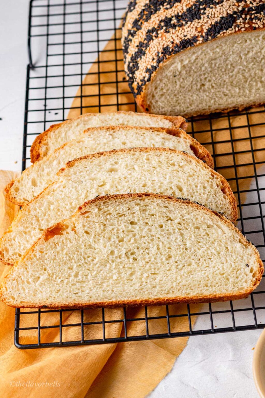 Semolina Bread with Sesame Seeds - The Flavor Bells