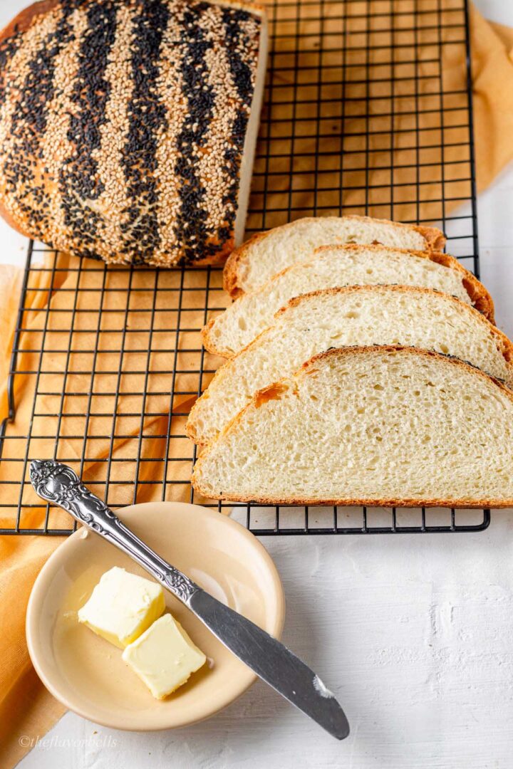 Semolina Bread with Sesame Seeds - The Flavor Bells