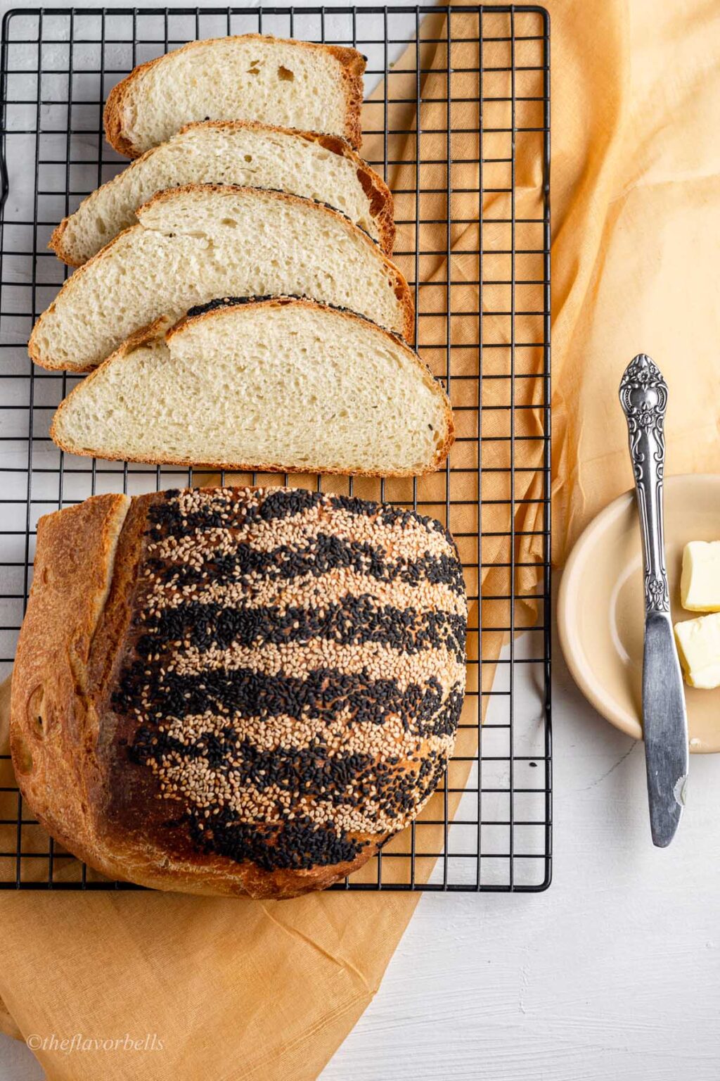 Semolina Bread with Sesame Seeds - The Flavor Bells