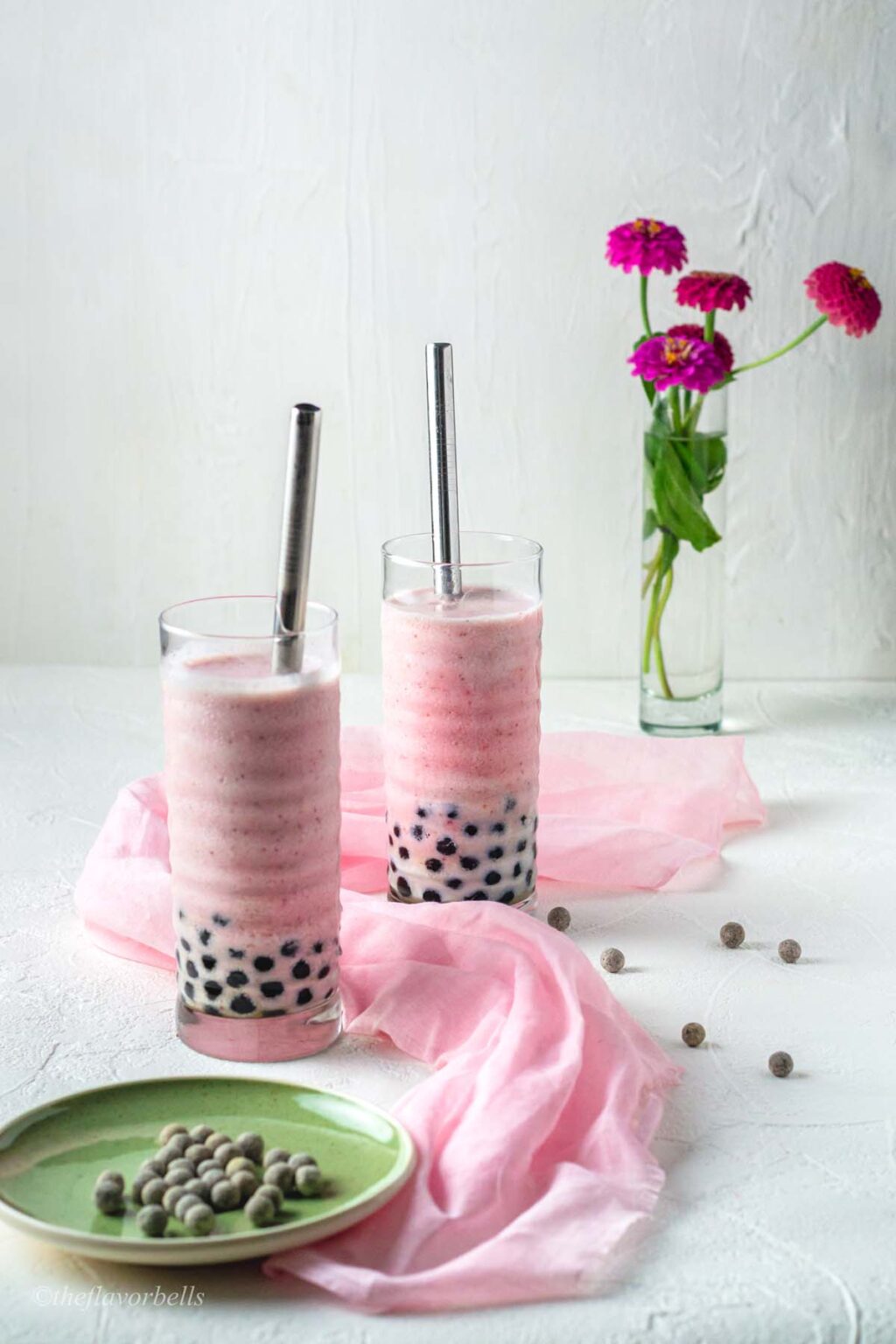 Boba Smoothie (with Strawberry and Banana) - The Flavor Bells