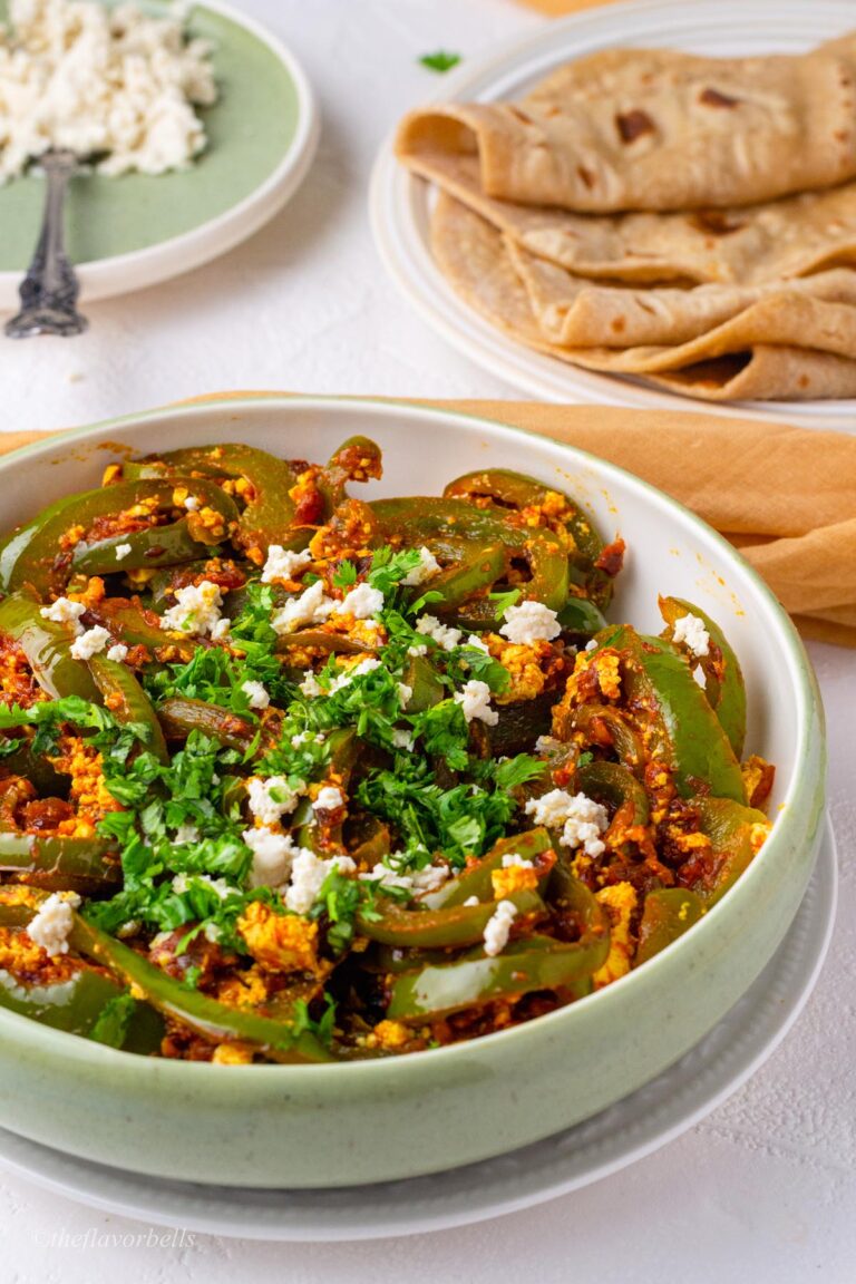 Shimla Mirch Ki Sabzi ( Pepper curry) - The Flavor Bells