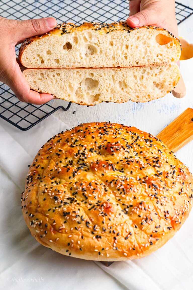 Turkish Bread (No-knead Recipe) - The Flavor Bells