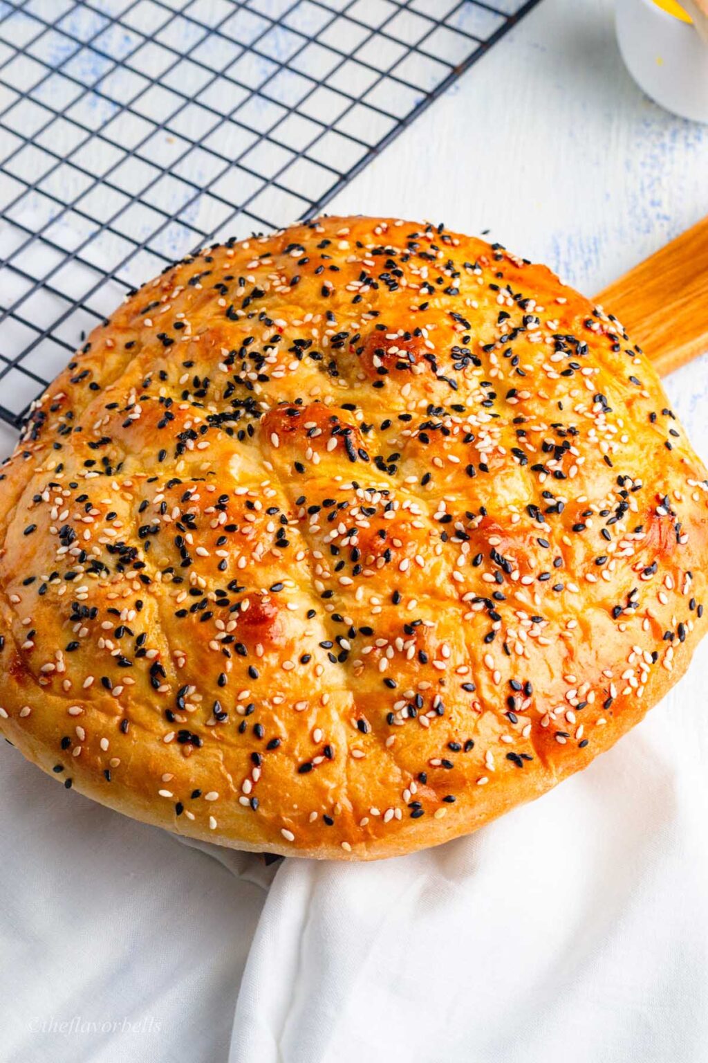 Turkish Bread (No-knead Recipe) - The Flavor Bells