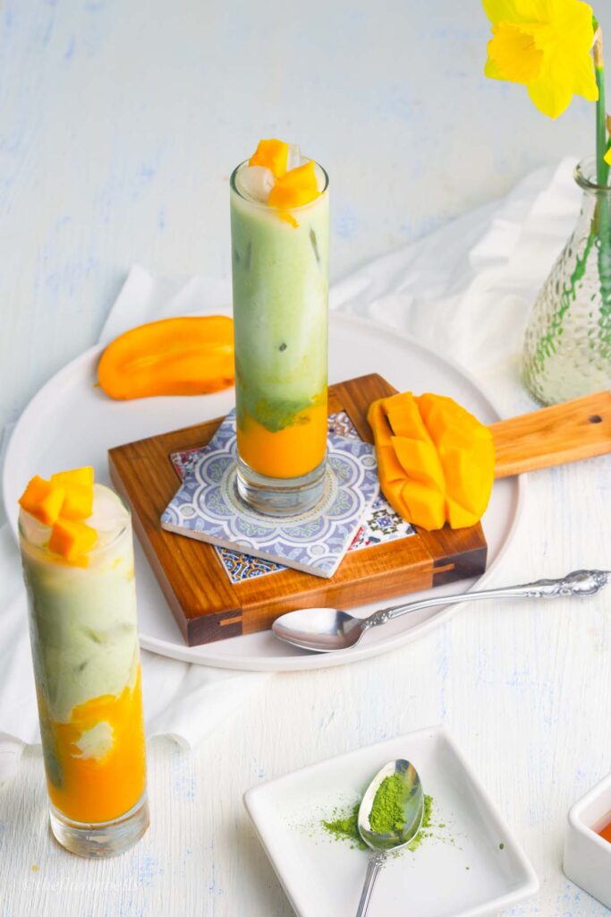 Mango Matcha Latte - The Flavor Bells