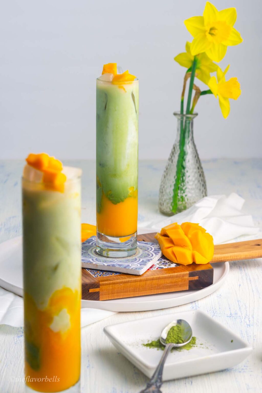 Mango Matcha Latte - The Flavor Bells