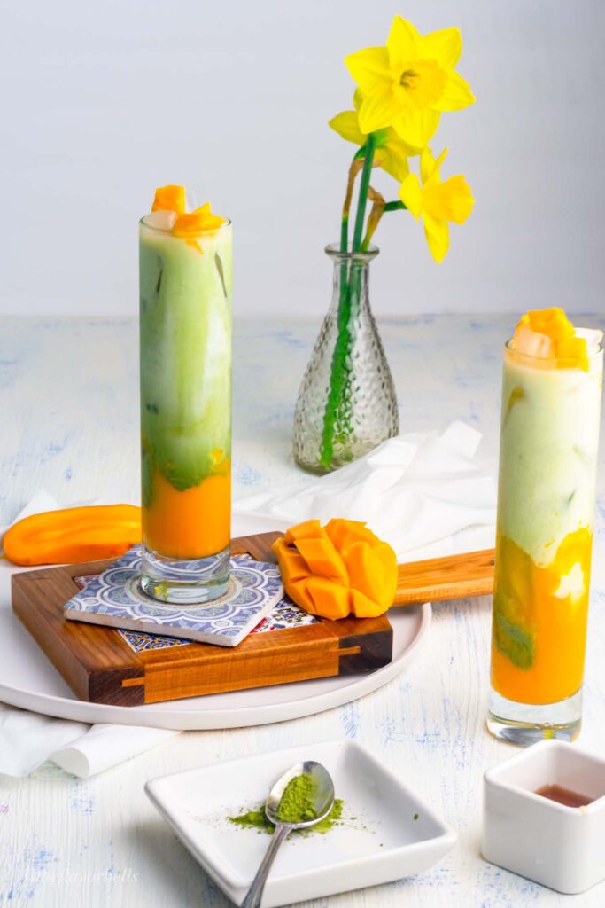 Mango Matcha Latte - The Flavor Bells