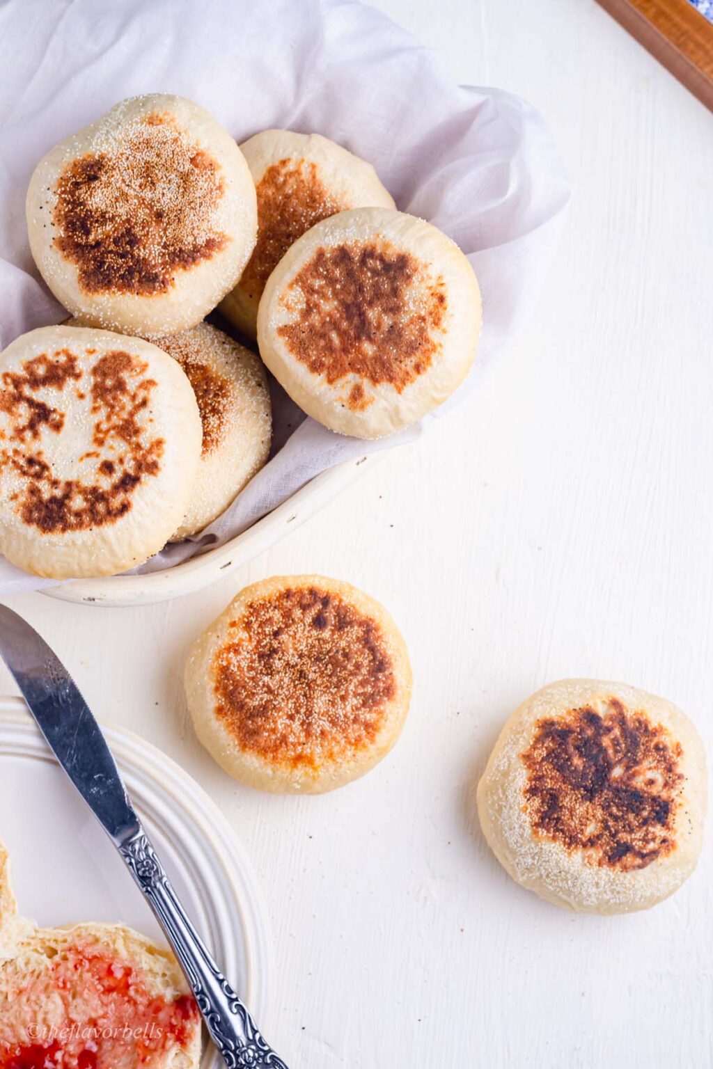 Vegan English Muffins - The Flavor Bells