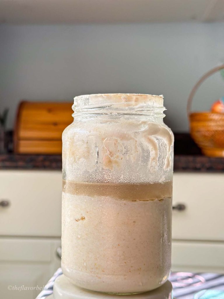 Sourdough Hooch: Liquid gathered on top of the starter! - The Flavor Bells